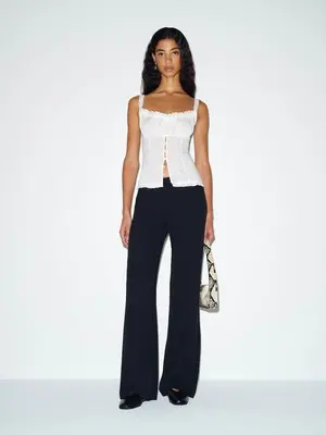 REFORMATION Vida Low Rise Long Pant - Black