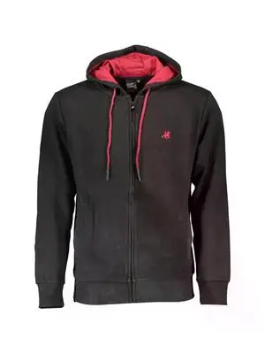 U.S. Grand Logo-embroidered Zip-up Hoodie - Black