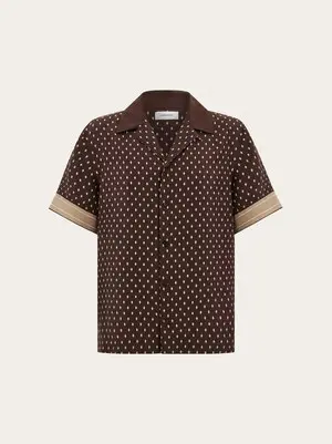 FERRAGAMO Habotai Silk Shirt - Brown
