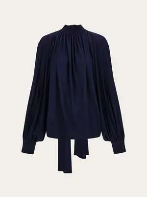 FERRAGAMO Gathered Top With Shoulder Slit Detail