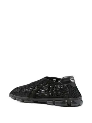 Miu Miu Mesh Slip-on Sneakers - Black