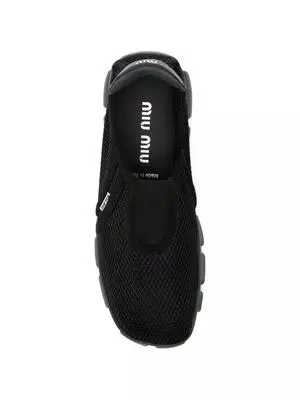 Miu Miu Mesh Slip-on Sneakers - Black
