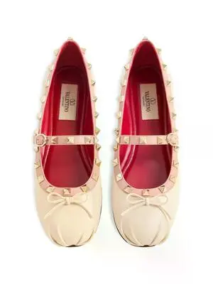 Valentino Garavani Rockstud Ballerina Flats - Neutrals