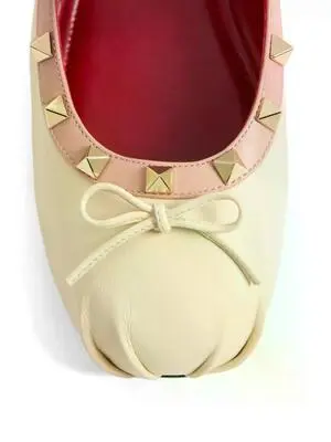 Valentino Garavani Rockstud Ballerina Flats - Neutrals