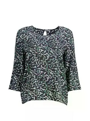 Gant Abstract Ribbon-print Blouse - Blue
