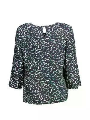 Gant Abstract Ribbon-print Blouse - Blue