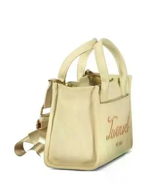 TWINSET Logo-embroidered Tote Bag - Neutrals