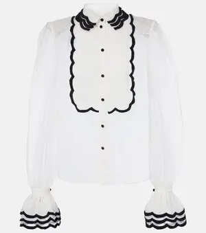 Valentino Garavani Sheer Silk Organza Blouse - White
