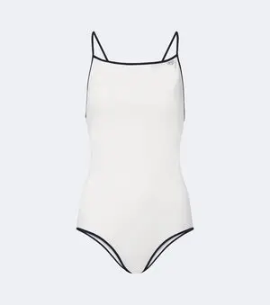 Prada Jersey One Piece Swimsuit - White