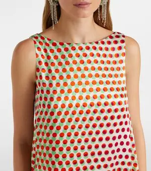 Dries Van Noten Polka-dot Silk Gown - White
