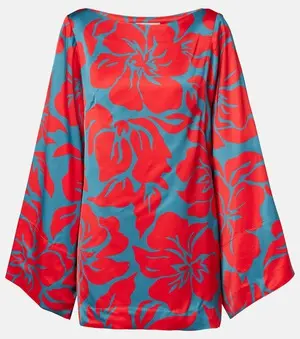 Dries Van Noten Charli Printed Satin Top