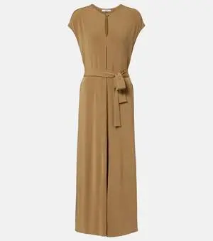Max Mara Feluca Belted Maxi Dress Beige