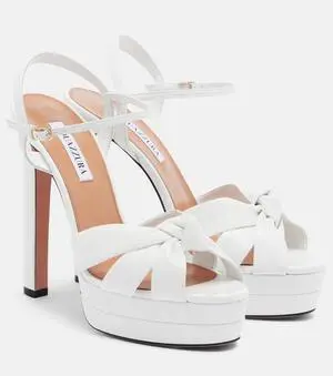 AQUAZZURA Nina Leather Platform Sandals - White