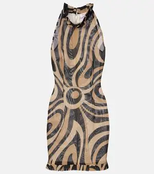 Emilio Pucci Marmo Ruffled Minidress - Beige