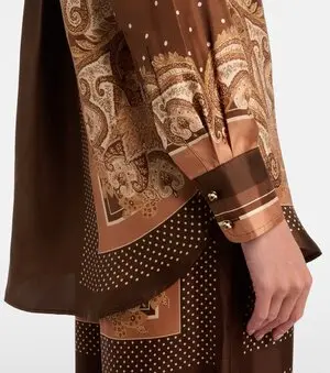 Zimmermann Luna Paisley Silk Shirt - Brown