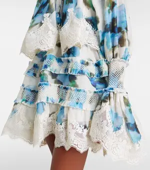 Zimmermann Floral Lace-trimmed Minidress