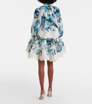 Zimmermann Floral Lace-trimmed Minidress
