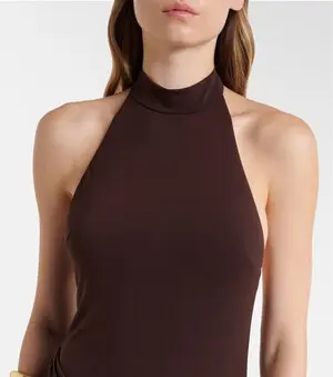 BANANHOT Zoya Halterneck Maxi Dress - Brown