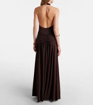 BANANHOT Zoya Halterneck Maxi Dress - Brown