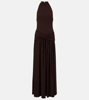 BANANHOT Zoya Halterneck Maxi Dress - Brown