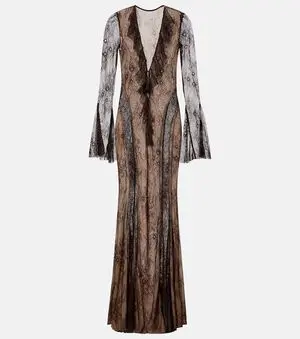 BANANHOT Nori Lace Maxi Dress - Brown