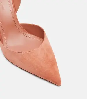 Amina Muaddi Holli Suede Slingback Pumps