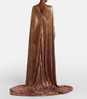 MARMAR HALIM Pleated Taffeta Gown - Gold