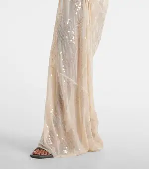 Rick Owens Lilies Gathered Sequined Tulle Gown