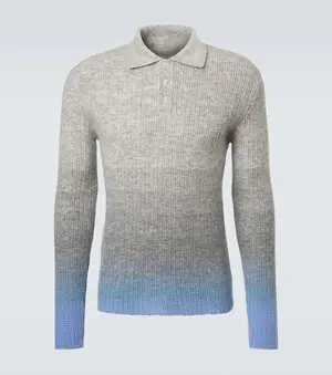 ERL Gradient Mohair-blend Polo Sweater - Grey