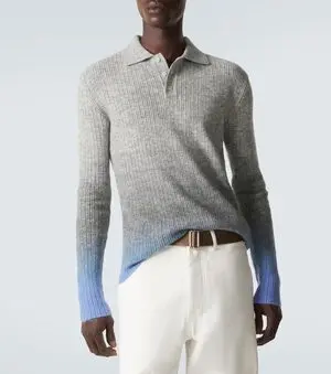 ERL Gradient Mohair-blend Polo Sweater - Grey