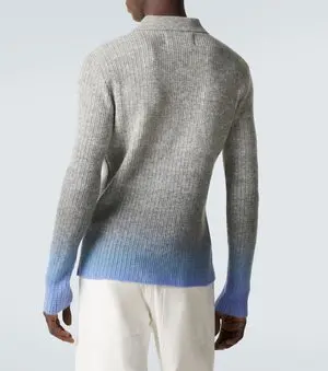 ERL Gradient Mohair-blend Polo Sweater - Grey