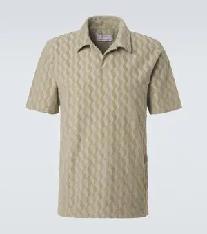 Frescobol Carioca Faustino Jacquard Terry Polo Shirt - Green