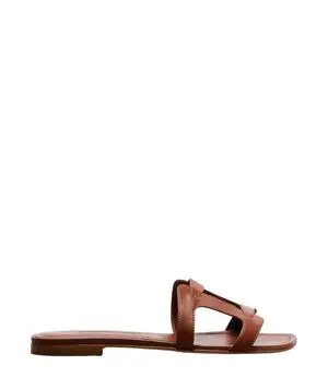 Manolo Blahnik Grellanuflat Leather Sandals - Brown