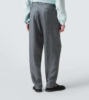 Giorgio Armani Pleated Printed Tapered Trousers