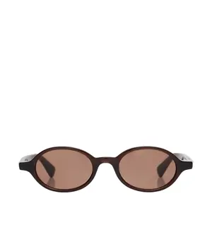 Bottega Veneta Slim Ribbon Oval Sunglasses - Brown