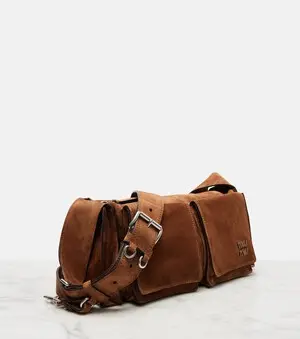 Miu Miu Suede Shoulder Bag - Brown