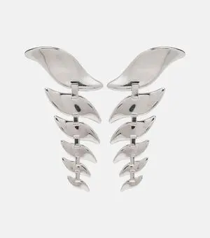 Khaite Leaf Drop Earrings - Silver