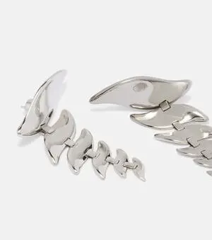 Khaite Leaf Drop Earrings - Silver