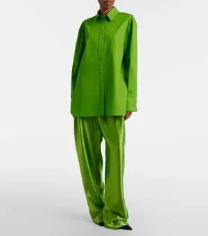 Khaite Rohen Wide-leg Pants - Green