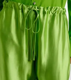 Khaite Rohen Wide-leg Pants - Green