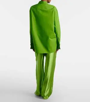 Khaite Rohen Wide-leg Pants - Green