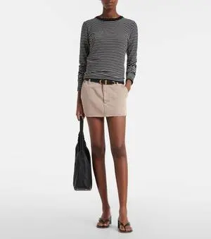 SLVRLAKE Chino Cotton Canvas Mini Skirt - Beige