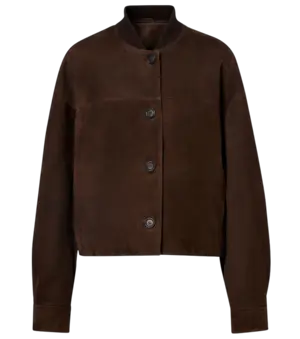 Brunello Cucinelli Cropped Suede Jacket - Brown
