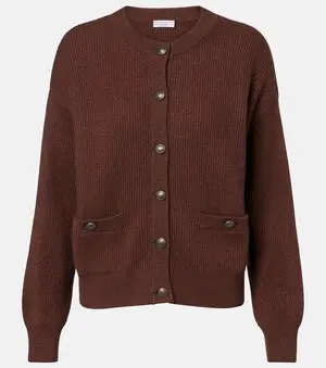 Brunello Cucinelli Cashmere-blend Cardigan - Brown