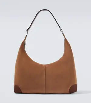 Brunello Cucinelli Leather-trimmed Suede Shoulder Bag - Brown