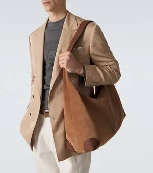 Brunello Cucinelli Leather-trimmed Suede Shoulder Bag
