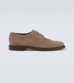 Brunello Cucinelli Suede Derby Shoes - Beige