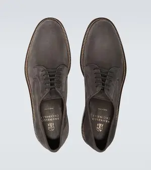 Brunello Cucinelli Suede Derby Shoes - Grey