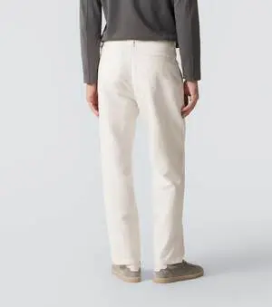 Brunello Cucinelli Cotton And Linen Canvas Straight Pants - White