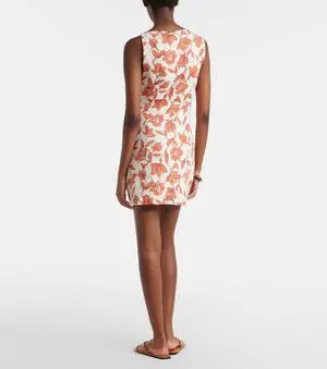 SIR. Floral Linen-blend Mini Dress - White